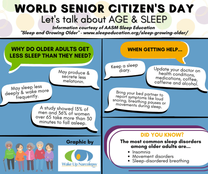 World Senior Citizen's Day 2023 - Wake Up Narcolepsy